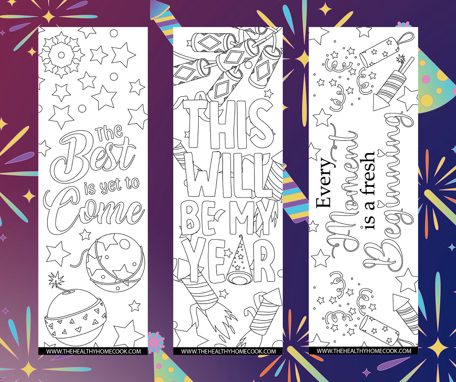 Color Your Own {New Year} Bookmarks - The Healthy Home Cook
